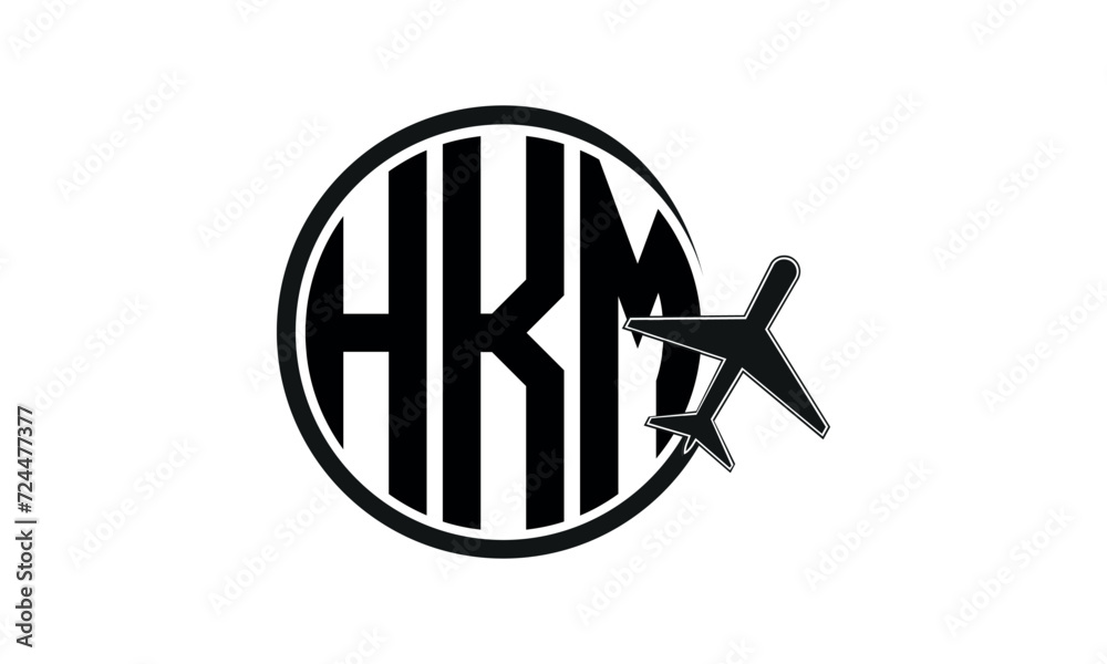 HKM three initial letter circle tour & travel agency logo design vector ...