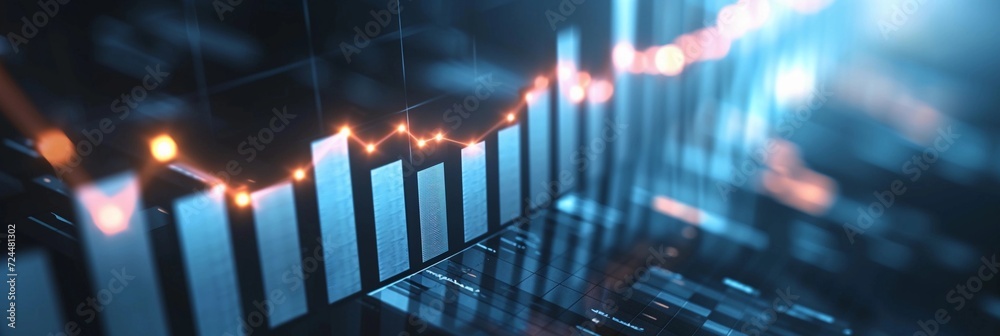 Dynamic image of a bar chart where each bar is progressively higher, background image ...