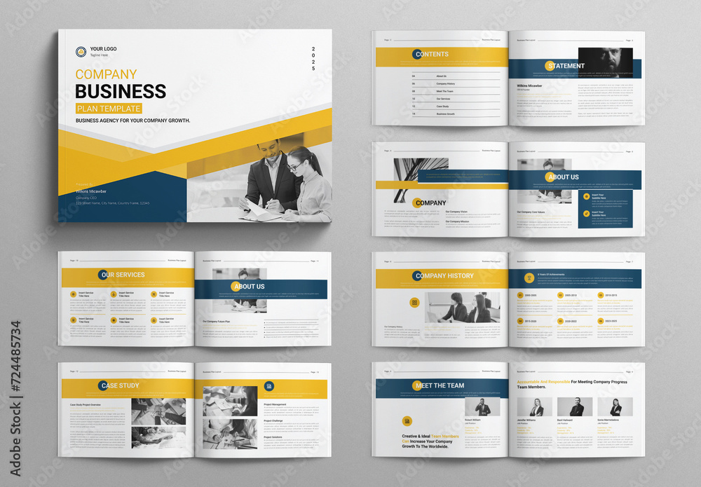 Business Plan Layout Design Template Landscape Stock Template | Adobe Stock