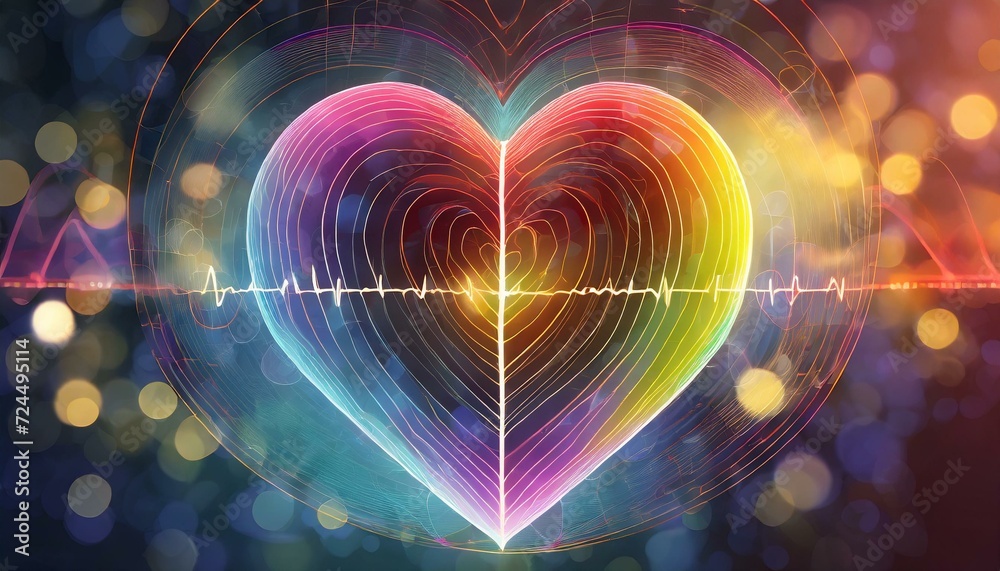 glowing heart in the night wallpaper Abstract human heart shape with ...