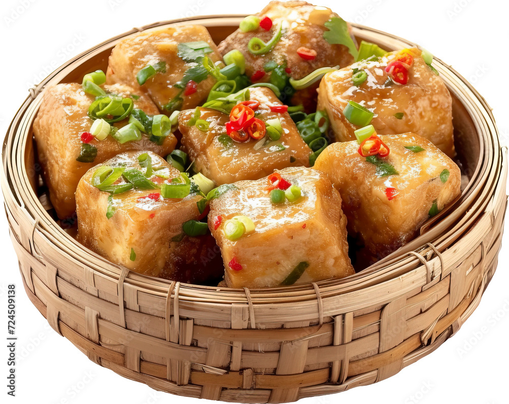 Hakka-Style Stuffed Tofu, isolated on transparent background. PNG Stock ...