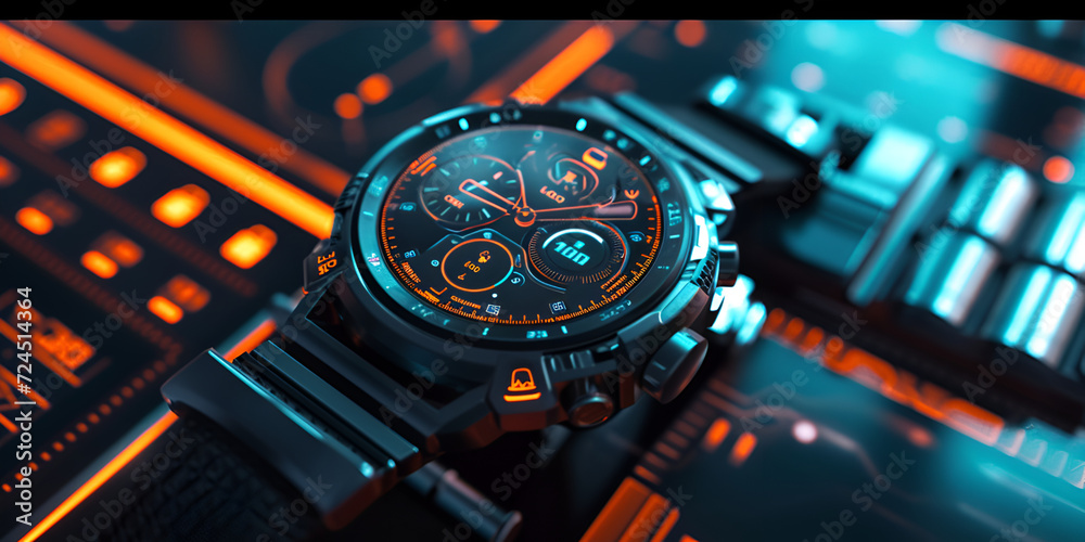 smart watch | a futuristic smartwatch emphasizing advanced technology ...