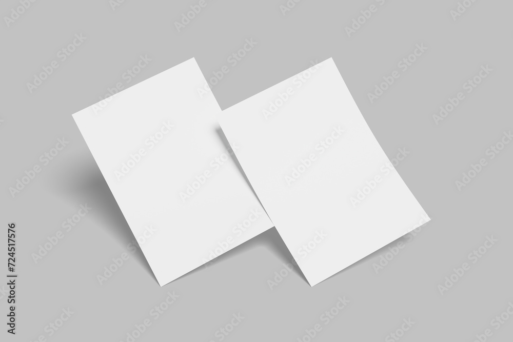 Realistic empty paper note template of A4 format with soft shadows ...