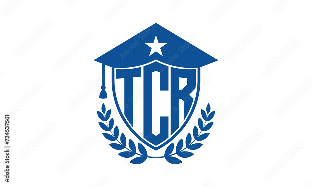 TCR three letter iconic academic logo design vector template. monogram ...