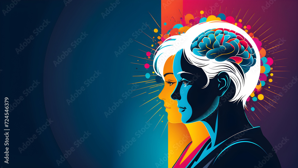 human mental health aging and mental health vector illustration Stock ...