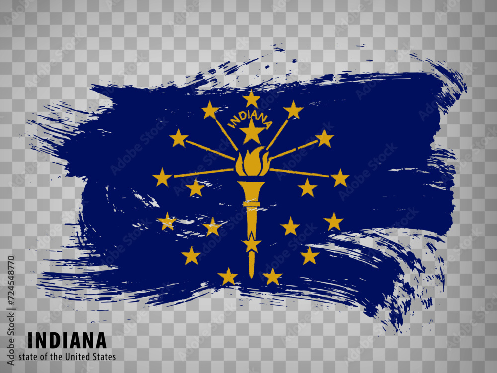 Flag of Indiana from brush strokes. United States of America. Waving ...