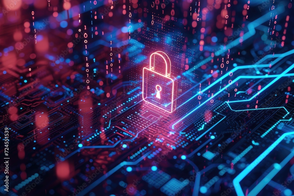 Data protection and cyber security with cyber background Stock ...