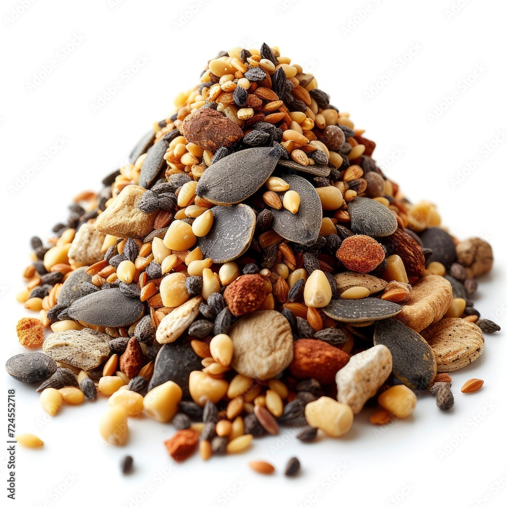 Bird Seed Pile Millet Stick On White Background, Illustrations Images ...