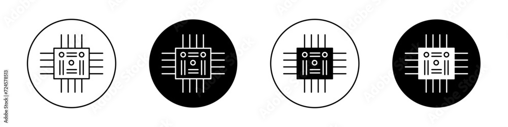 Computation icon set. Cloud server processor technology vector symbol ...