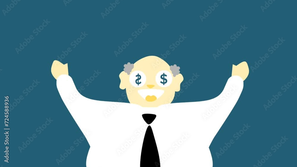 Illustration of leader or boss who is selfish and greedy Stock Video ...