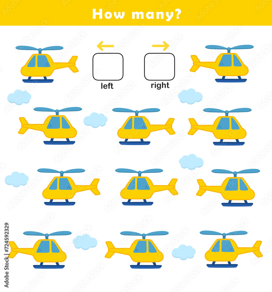 Left and right position worksheet. Educational worksheet for preschool ...