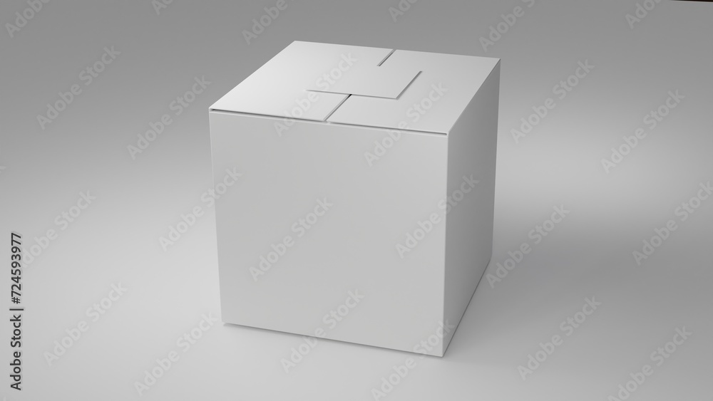 3d white carboard box on white background or packaging mockup or ...