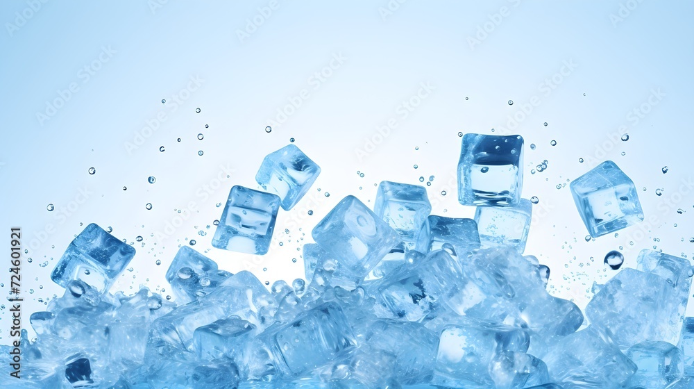 Realistic ice cubes, 3d glass icy pieces for drink cooling, clean ...