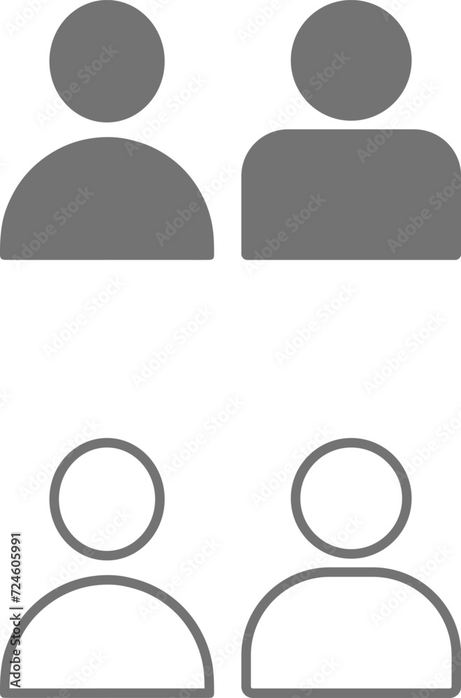 User Icon set. Profile icon. Monochrome icon. People sign. account ...