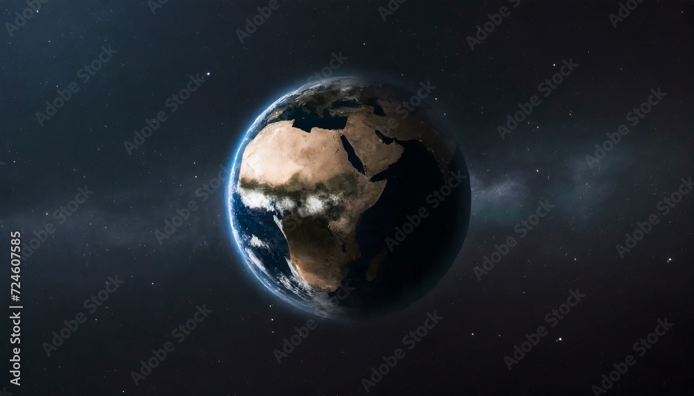 earth planet in dark outer space on background high resolution sci fi ...