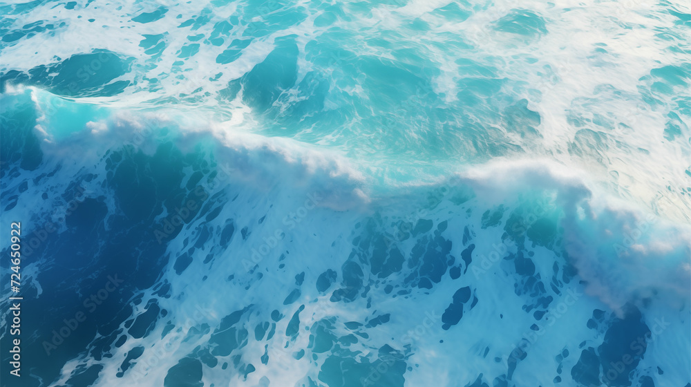 Dive into the surreal beauty of an aerial ocean shot with fluid waves ...