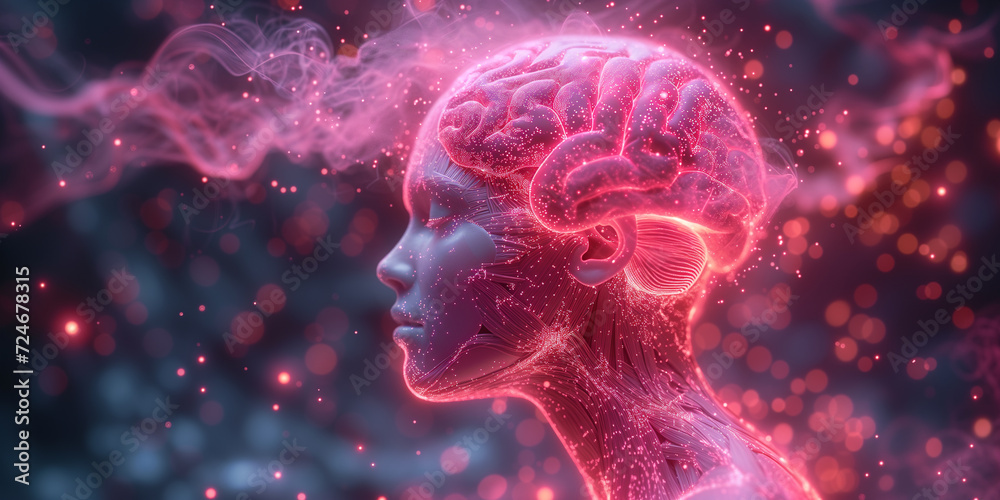 Telepathic communication human mind, communitcation, visualizing of ...