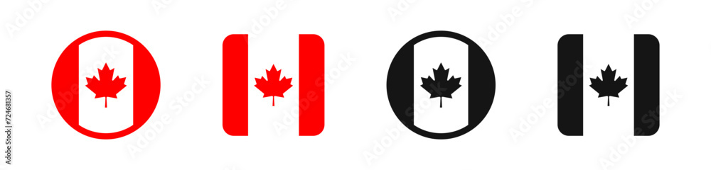 Canada symbol. Canadian national flags. Vector canadian icons. Stock ...