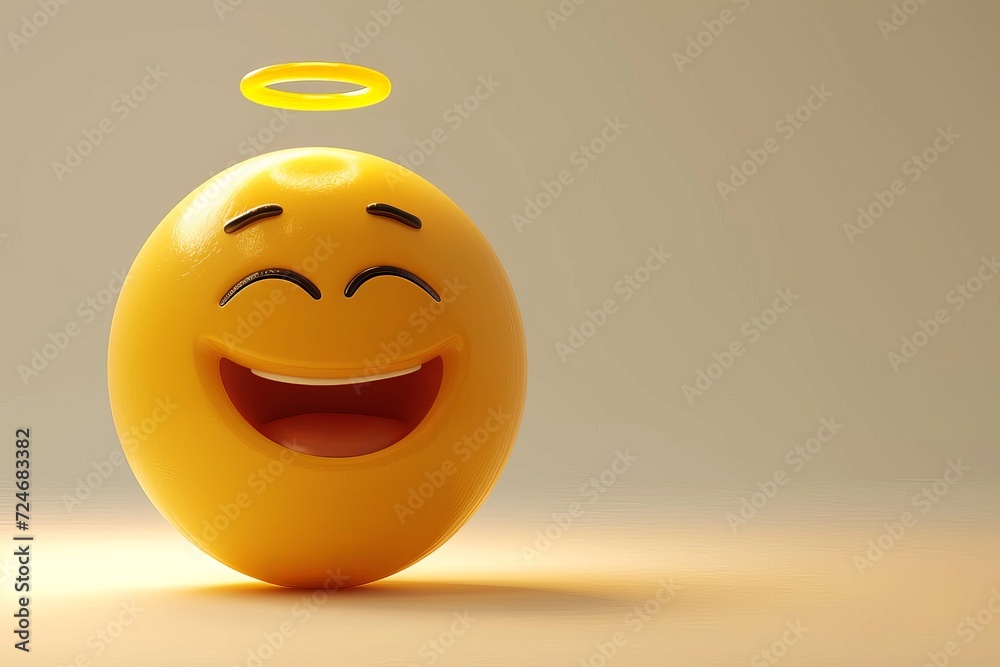 Yellow and gold smiley happiness cute, innocent faces. Angel emoticon ...