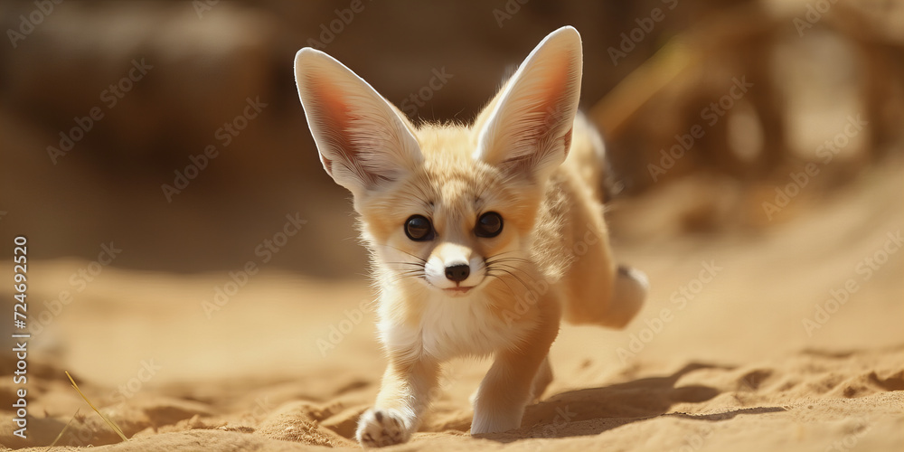 Adorable Fennec Fox Kit Exploring Desert Sands - High-Resolution ...