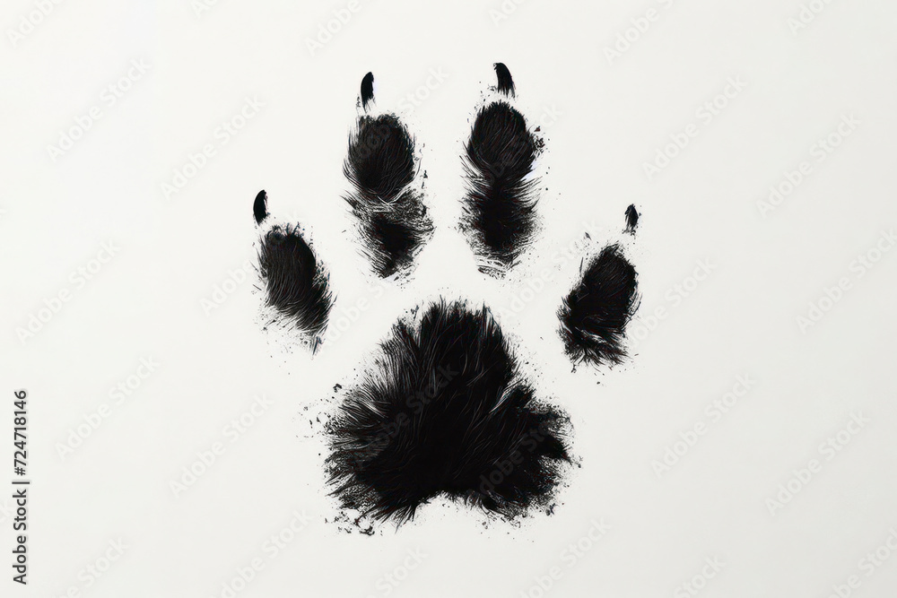 Black cat Handprint isolated on solid white background. ai generative ...