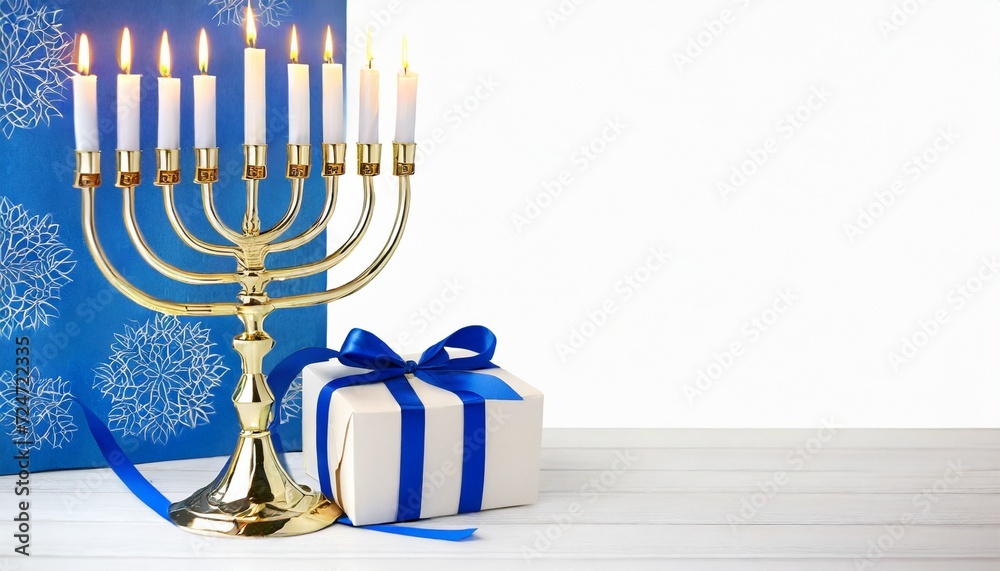jewish hanukkah menorah 9 branch candlestick gift box holiday candle ...