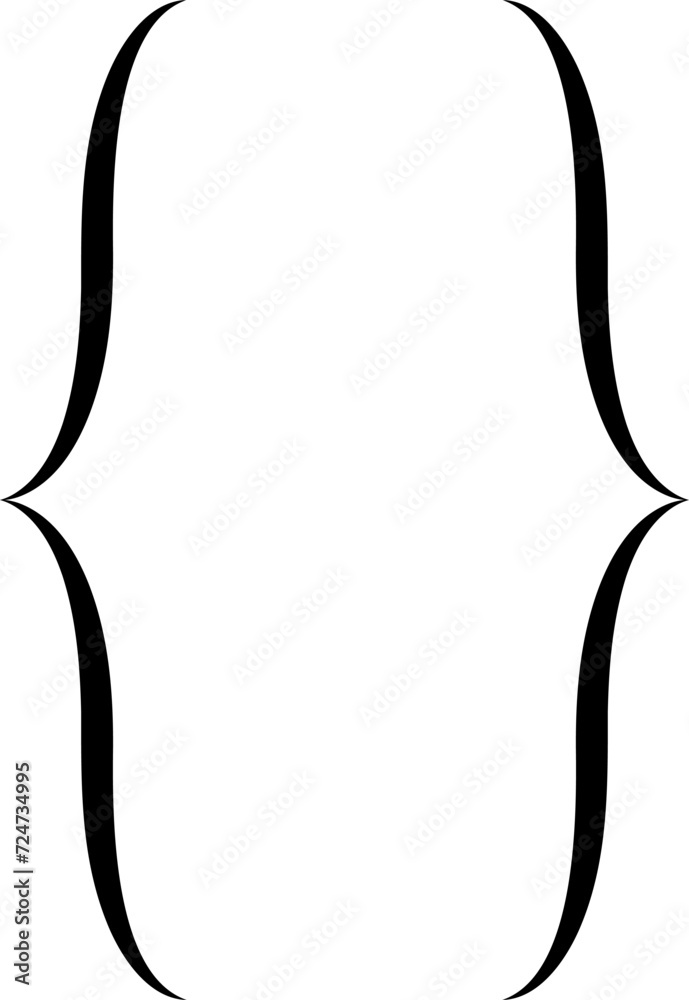 Curly braces, double symmetric brackets. Vector Typography symbols pair ...
