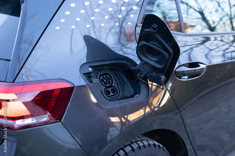 Fast charging socket type 2 combo electric car. Eco friendly ...