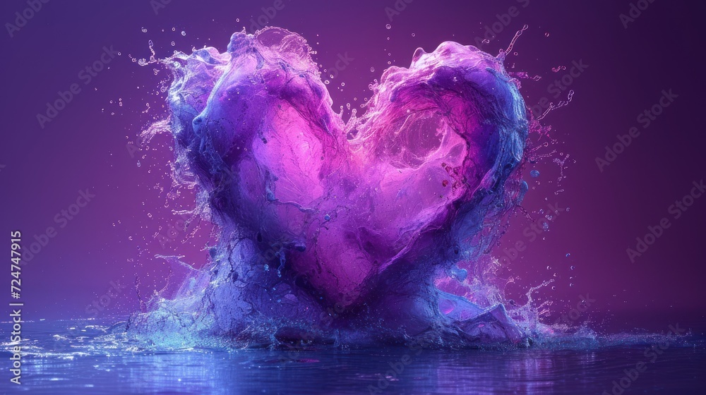 a heart shaped object floating on top of a body of water in the middle ...