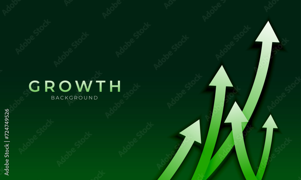 Business Growth and Success with Green Arrow up Background. Investment ...