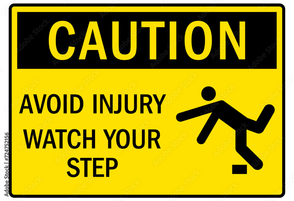 Watch your step warning sign Stock Vector | Adobe Stock