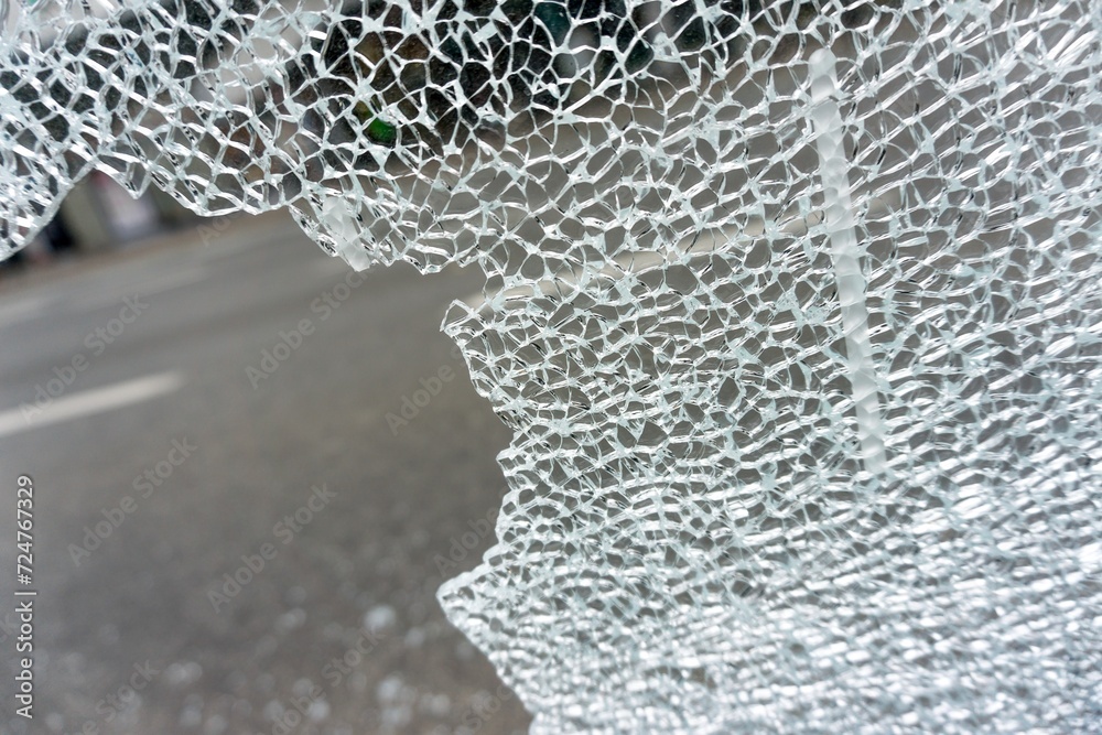 Broken glass, fractured glass surface Stock Photo | Adobe Stock