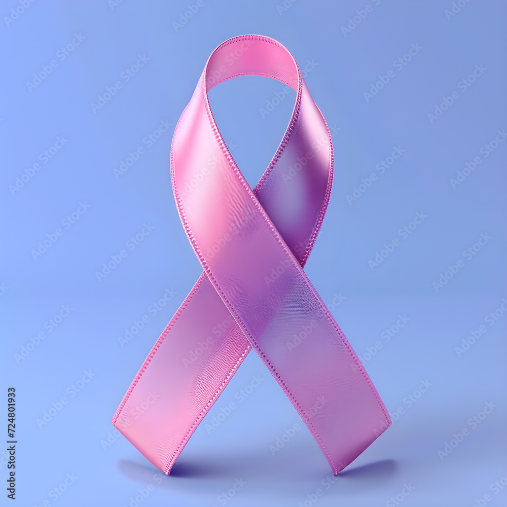 3d pink ribbon icon for various purposes such as UI, posters, banners ...