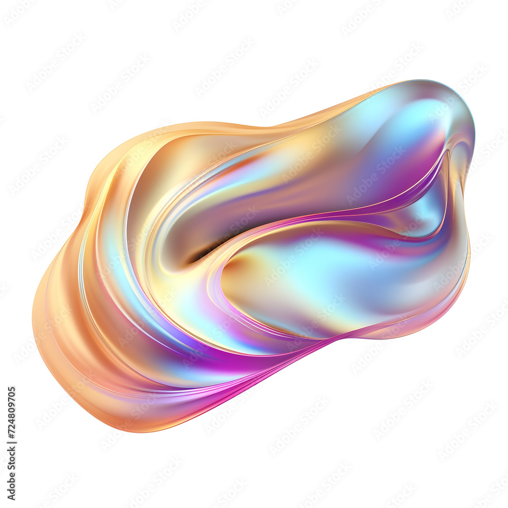 Liquid glass bubble, chrome Y2K liquid inflated, melted, metal object ...