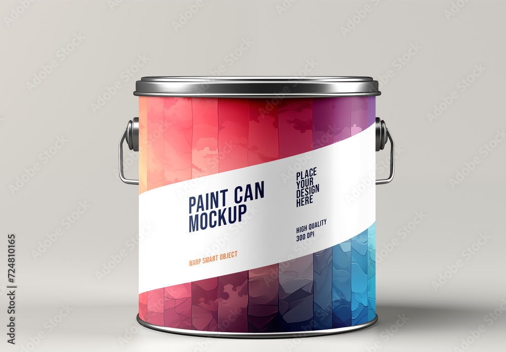 Paint Can Mockup on Neutral Background – Realistic Packaging ...