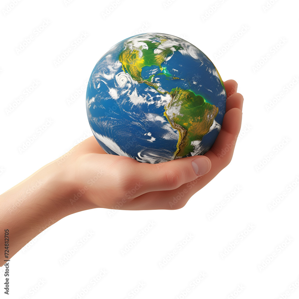 Environmentalist’s hand with Earth: A photo in close-up detail ...