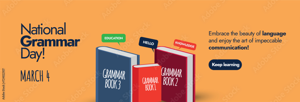 National Grammar Day. 4th March National Grammar day celebration cover ...