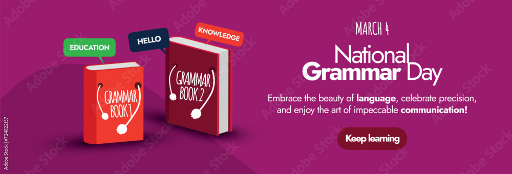 National Grammar Day. 4th March National Grammar day celebration cover ...