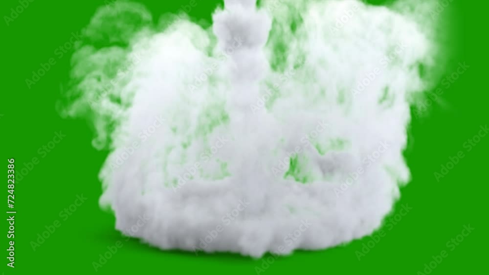 3D space rocket transition on green screen chroma key background ...