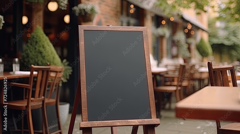 Empty sandwich board for a menu. Satisfy your hunger with our generous ...