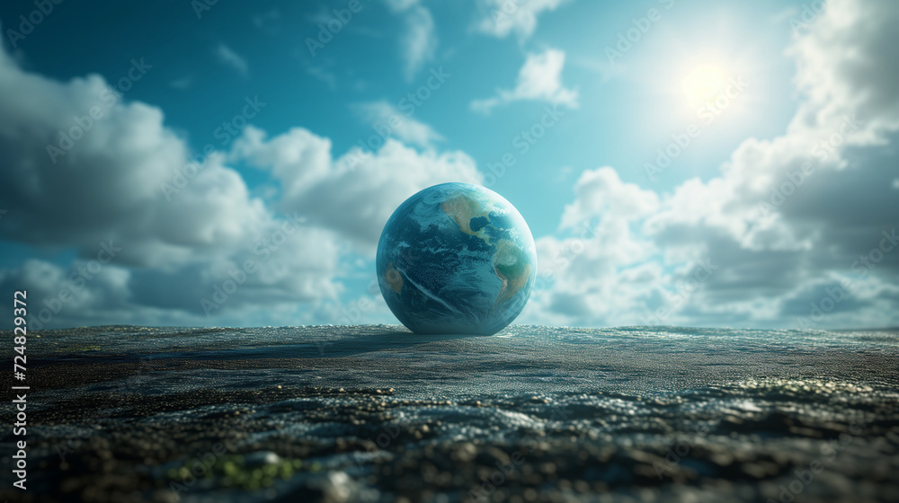 Climate change from drought to green growth. Dead trees on dry cracked ...