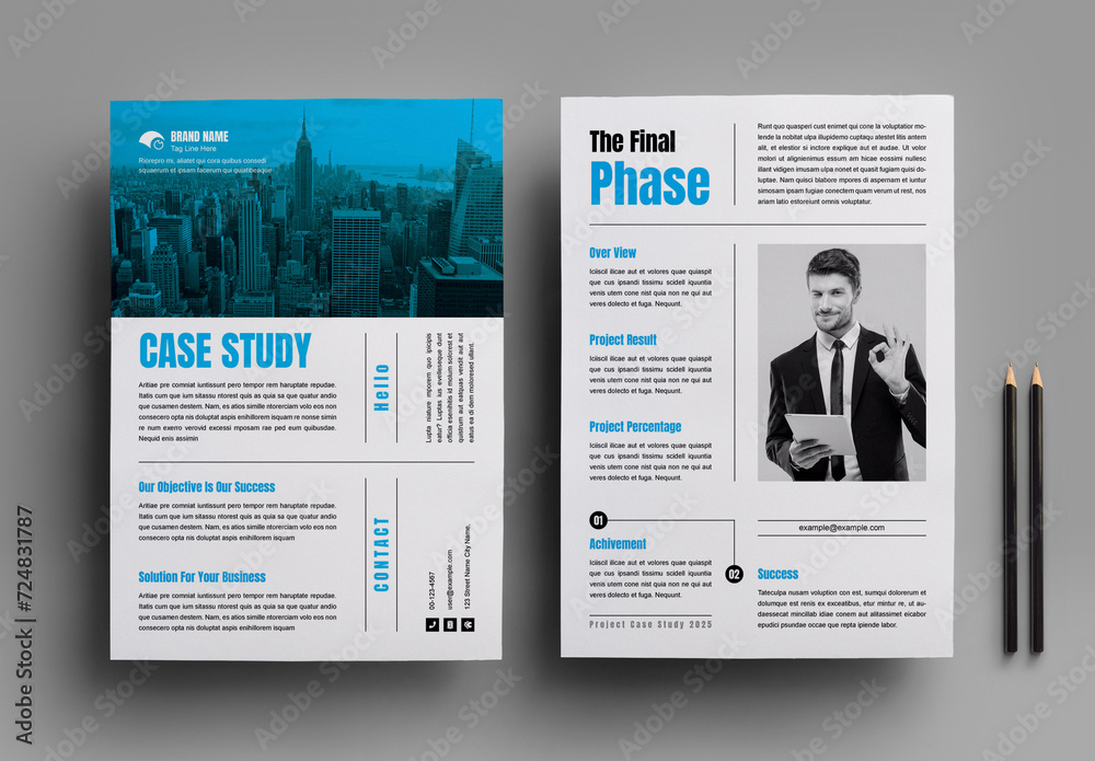 Project Case Study Template Layout Stock Template | Adobe Stock