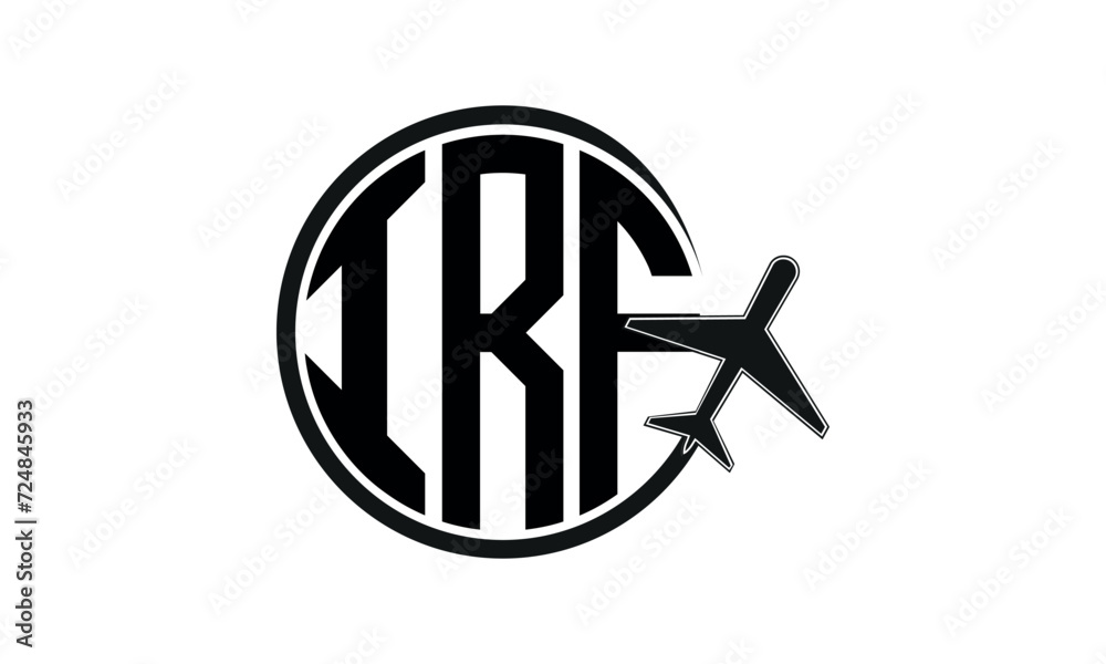 IRF three initial letter circle tour & travel agency logo design vector ...