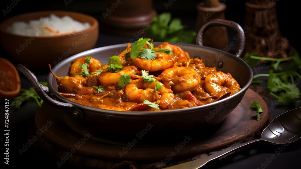 Indian cuisine: Prawns masala or Kolambi che Kalvan in Marathi. Chingri ...