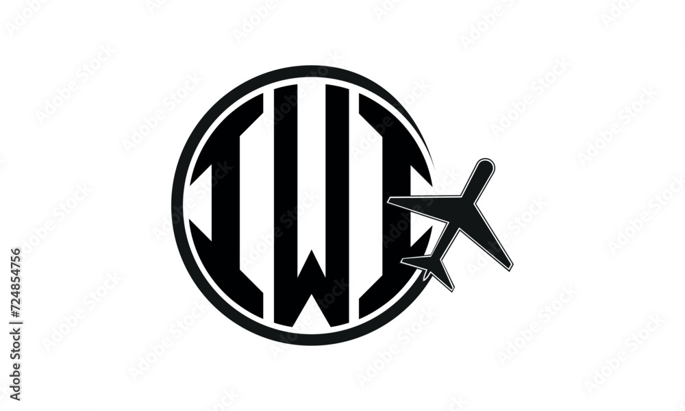 IWI three initial letter circle tour & travel agency logo design vector ...