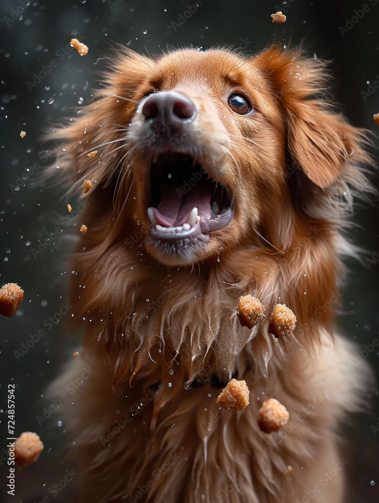 Brown Dog With Food Stains on Its Face. A brown dog with remnants of ...