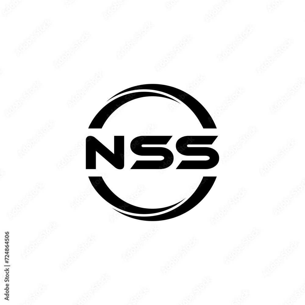 NSS letter logo design with white background in illustrator, cube logo ...