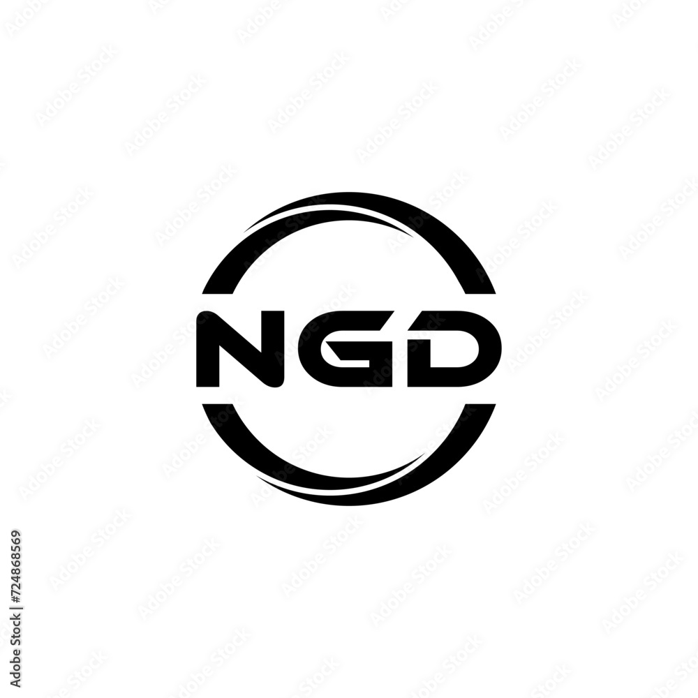 NGD letter logo design with white background in illustrator, cube logo ...