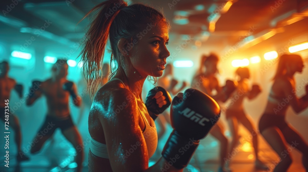 Female MMA Fighters Train with Focus and Determinity in Gym Stock Photo ...