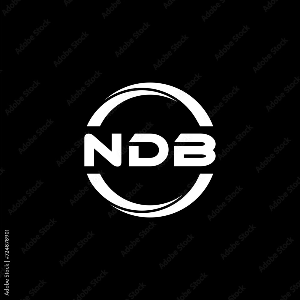 NDB letter logo design with black background in illustrator, cube logo ...